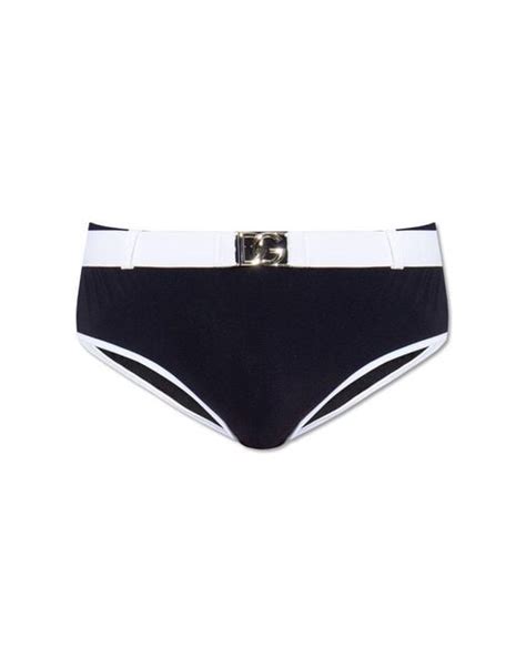 Dolce And Gabbana Logo Plaque Swim Briefs In Blue For Men Lyst
