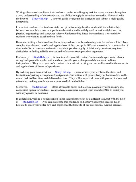 Linear Independence Homework Pdf Algebra Mathematics