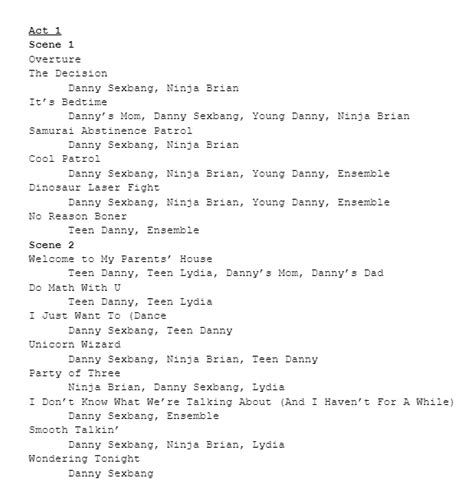 The Ninja Sex Party Jukebox Musical That Im Writing Rninjasexparty