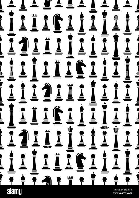 Chess Pattern Seamless Chess Pieces Background Pawn And Rook Chess