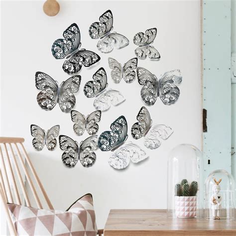 Aurigate 12pcs 3d Butterfly Wall Decor Removable Paper Butterfly Wall