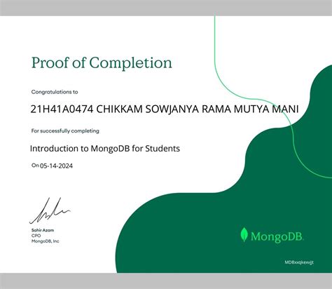 Sowjanya Chikkam On Linkedin Mongodbcertified Newskills Careergrowth Databasemanagement Tech