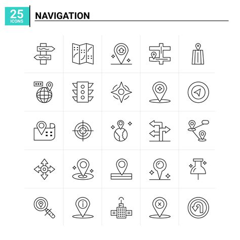 25 navigation icon set vector background 18030261 vector art at vecteezy