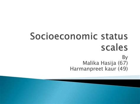 Socioeconomic Status Scale Ppt Ppt