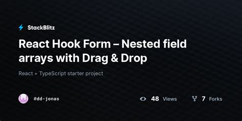 React Hook Form Nested Field Arrays With Drag And Drop Stackblitz