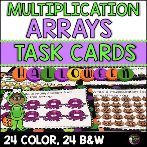 Multiplication Array Task Cards Halloween Math Made By Teachers Task Cards Multiplication