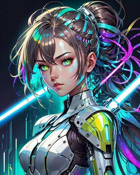 Premium AI Image A Mesmerizing 20yearold Woman With A Futuristic