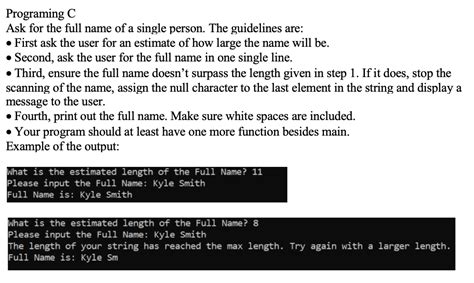Answered Programing C Ask For The Full Name Of A Single Person The