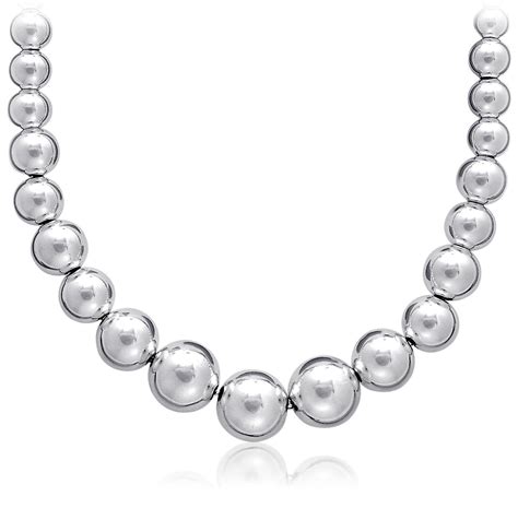 Graduated Bead Necklace In Sterling Silver 4 10mm Blue Nile