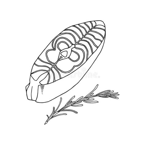 Filete De Pescados Rojo Con Romero Ilustración del Vector Ilustración