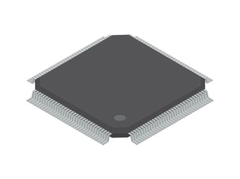 Microprocessor Circuit Board Isolated On White Background Vector Illustration 27224140 Vector