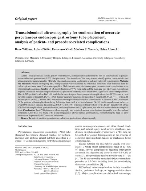 Pdf Transabdominal Ultrasonography For Confirmation Of Accurate