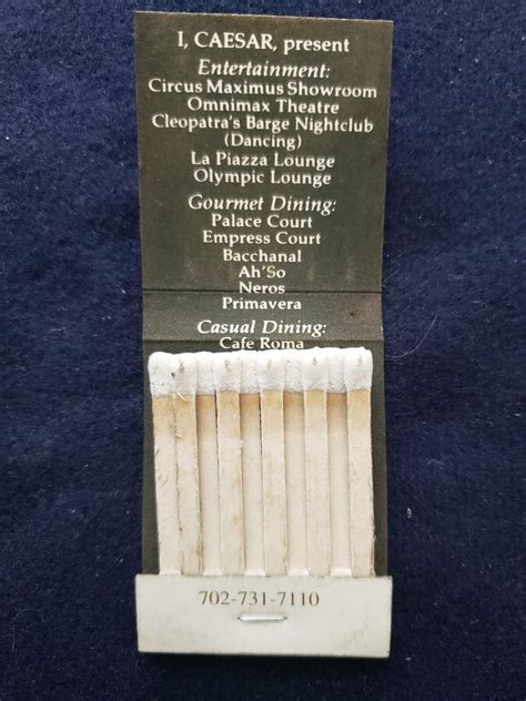 Vintage Caesars Palace Las Vegas Nv Nevada Matchbook Matches Ebay