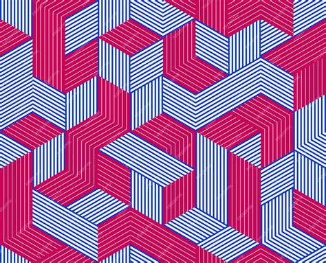 Premium Vector Seamless Isometric Lines Geometric Pattern 3d Cubes Vector Tiling Background