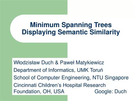 ppt minimum spanning trees displaying semantic similarity powerpoint