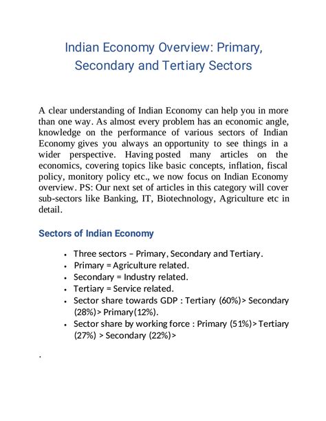 SOLUTION Primary Secondary And Tertiary Sectors Studypool
