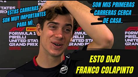 Esto dijo Franco Colapinto de lo que fue su preparación en estas 3