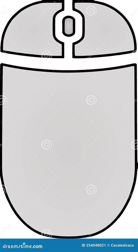 The Drawing Of A Grey Computer Mouse A Small Hardware Input Device Used By Hand Illustration