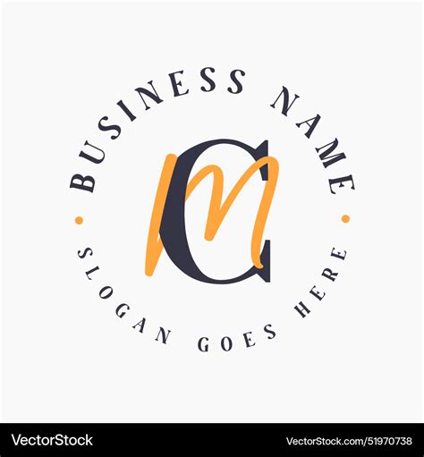 Elegant Letter Cm Initials Logo For Corporate Vector Image