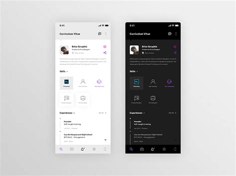 Resume Mobile Ios App Design Free Psd Templates