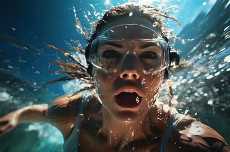 Premium Ai Image Practice Swim Swimmers Treading Water As They