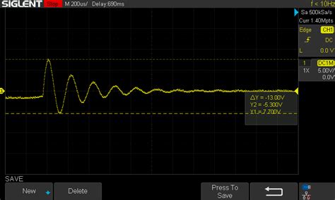 Lc Resonant Circuit On Oscilloscope Initial Capacitor Charge Is