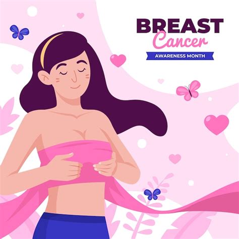 Premium Vector Flat Breast Cancer Awareness Month Illustration