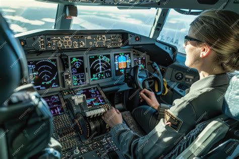 Premium Photo Female Pilot And Copilot Preparing For Takeoff In The