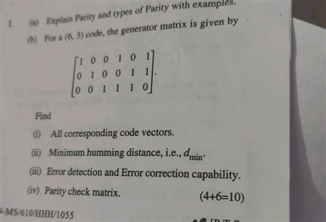 1 A Explain Parity And Types Of Parity With Studyx 1 A Explain Parity And Types Of Parity With Studyx