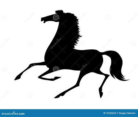 Vector Silhouette Running Horse Stock Vector Illustration Of Gallop