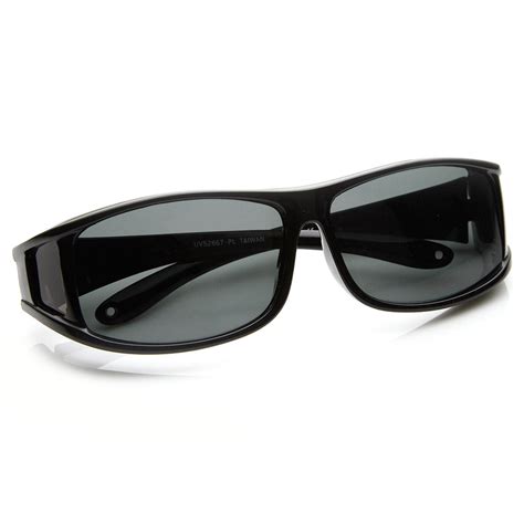 Full Protection Polarized Lens Large Cover Wrap Sunglasses With Side L