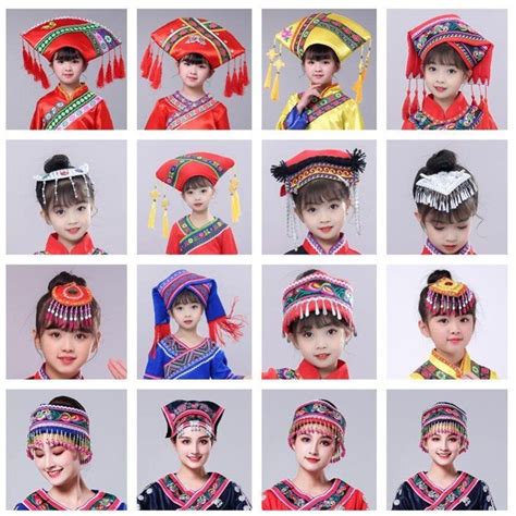 【readystock】少数民族头饰苗族壮族彝族侗族土家女儿童帽子吊珠民族风银饰族ethnic Minority Headwear Miao