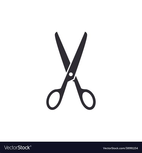 Scissors Icon Symbol Isolated On White Background Vector Image