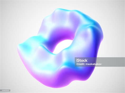 흰색 배경에 격리 된 3d 파란색 토러스 토러스 또는 링 피규어 모양의 밝은 디자인 요소 0명에 대한 스톡 벡터 아트 및 기타 이미지 Istock