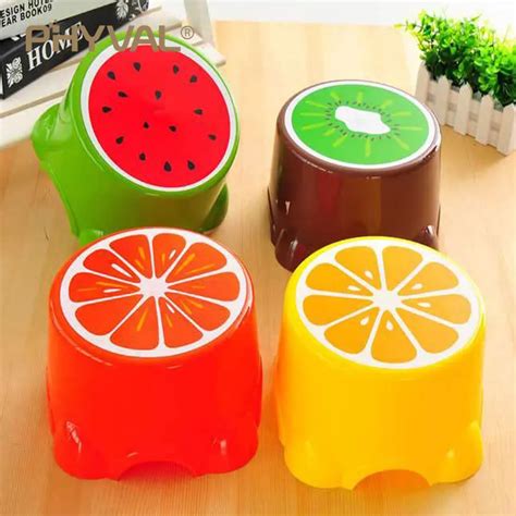 의자 크리 에이 티브 어린이 과일 의자 유치원 벤치 플라스틱 의자 귀여운 작은 의자 변경 신발 벤치 홈 개선 의자스툴 And 오토만 Aliexpress