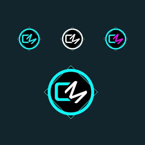 Premium Vector Cm Trendy Letter Logo Design With Circle
