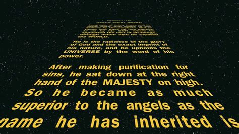 Hebrews Mashup As Star Wars Intro Text Scroll YouTube