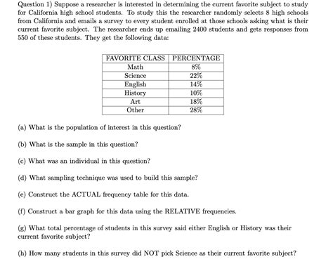 Solved Question 1 Suppose A Researcher Is Interested In