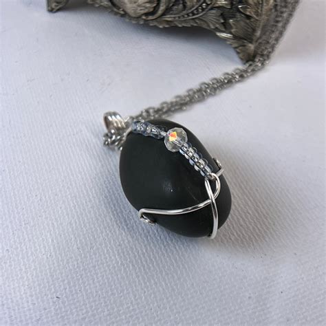 Basalt Lava Stone Pendant Necklace Pride Lgbtqia Bisexual Lesbian