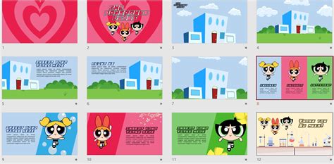 Powerpuff Girls Inspired Slideshow Template Powerpoint Presentation