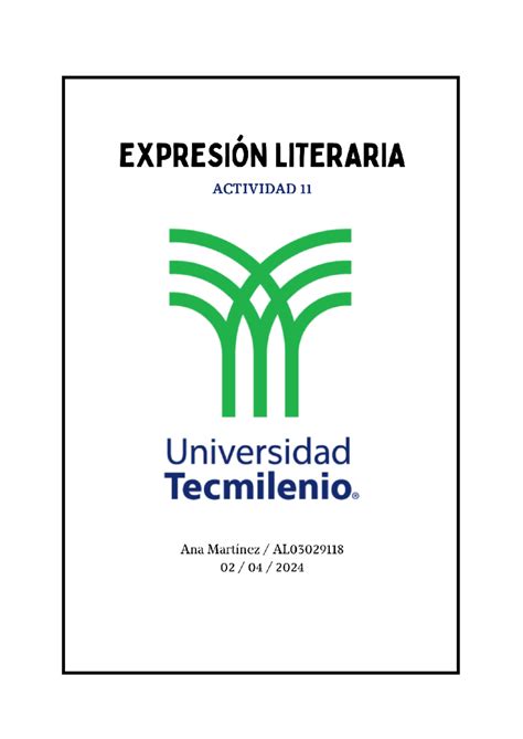 Actividad opción expresion literaria Studocu