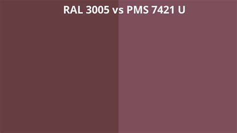 Ral 3005 Vs Pms 7421 U Ral Colour Chart Uk