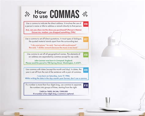 How To Use Comma In English Writing Punctuation Mark Anchor Charts