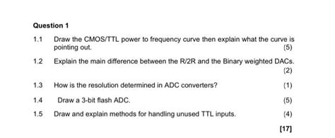 Solved Question 1 Draw The Cmos Ttl Power To Frequency Curve
