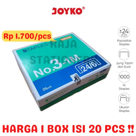 Jual Joyko Staples No 3 Isi Stepler Besar Hekter Joyko No 3 1m [20pcs