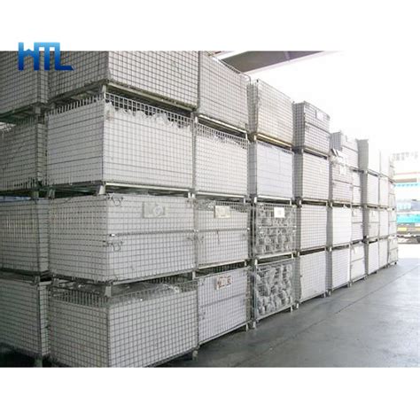 Industrial Storage Galvanized Welded Wire Mesh Foldable Containers For