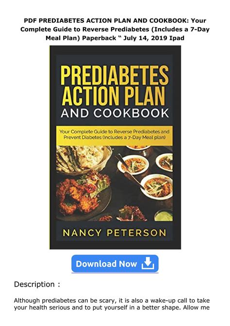 Pdf Prediabetes Action Plan And Cookbook Your Complete Guide To