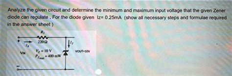 Solved Analyze The Given Circuit And Determine The Minimum And Maximum