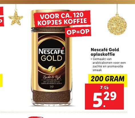 Nescafe Gold Oploskoffie 200 Gram Aanbieding Bij Lidl