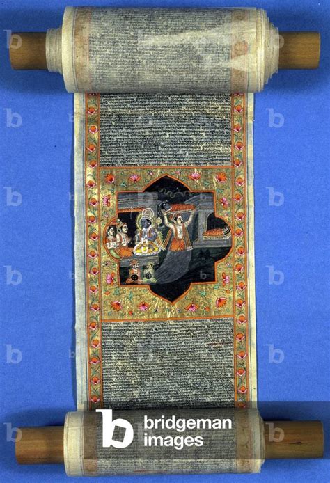 Image Of Scroll Of Sanskrit Text Written In Devanagari Script 19th Century